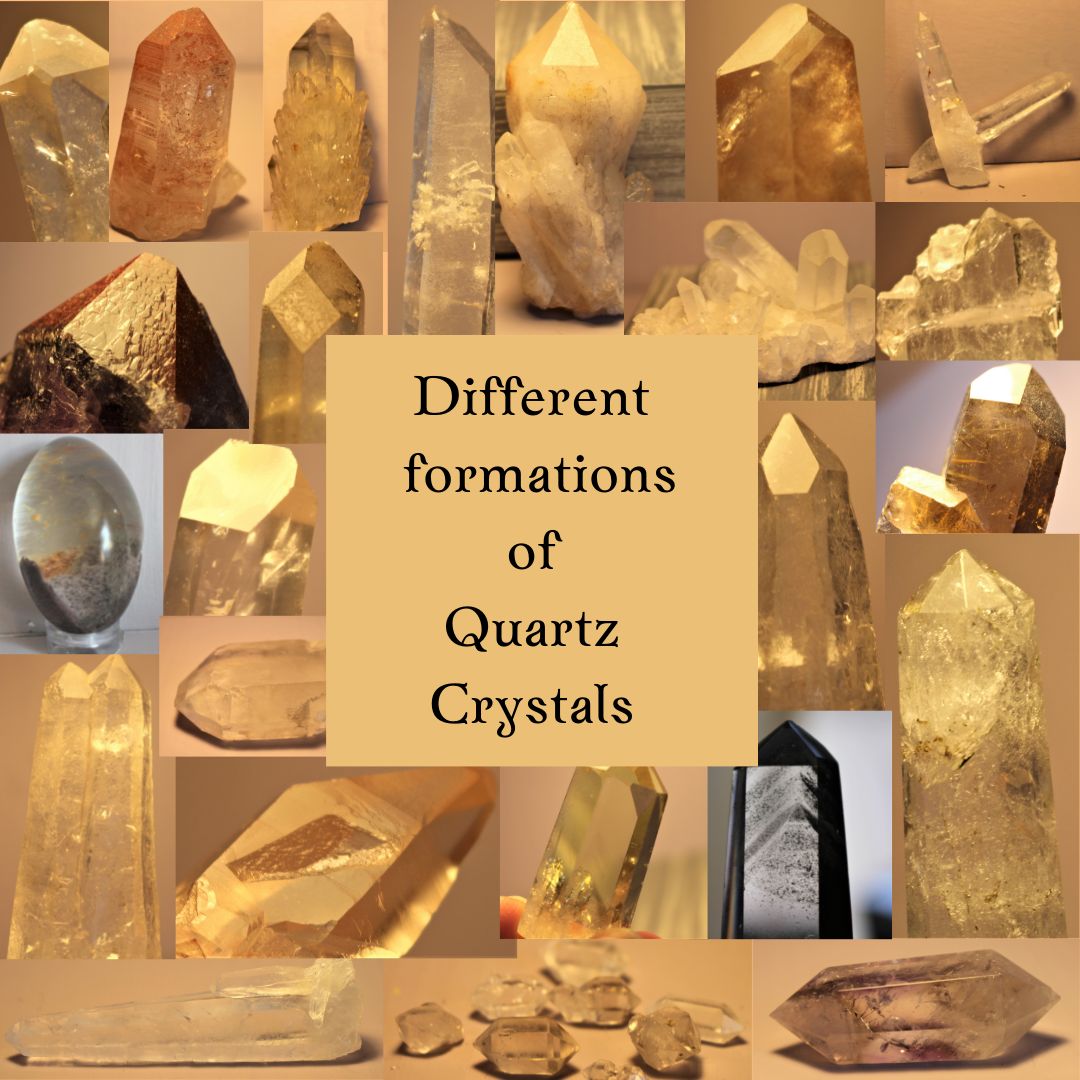 Different formations of quartz crystals – Crystal Creedence